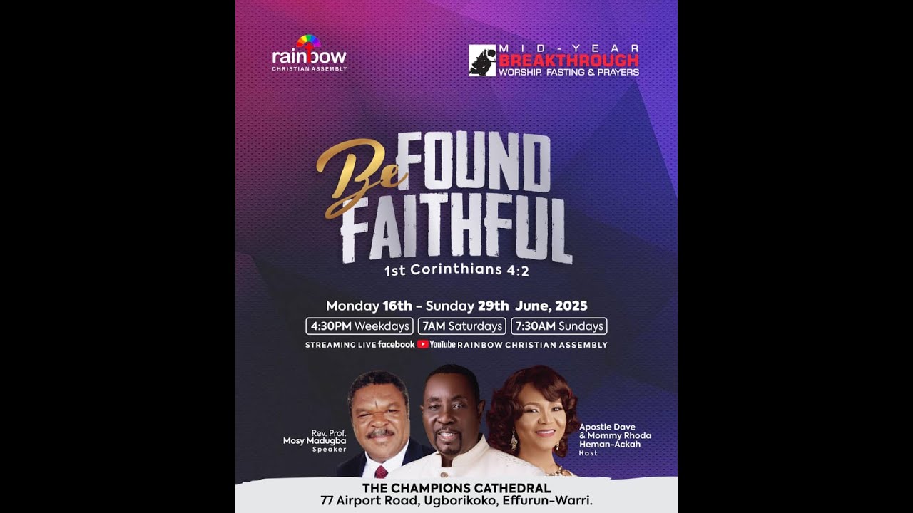 Rev. Prof. Mosy Madugba || Rainbow Christian Assembly || Be Found ...