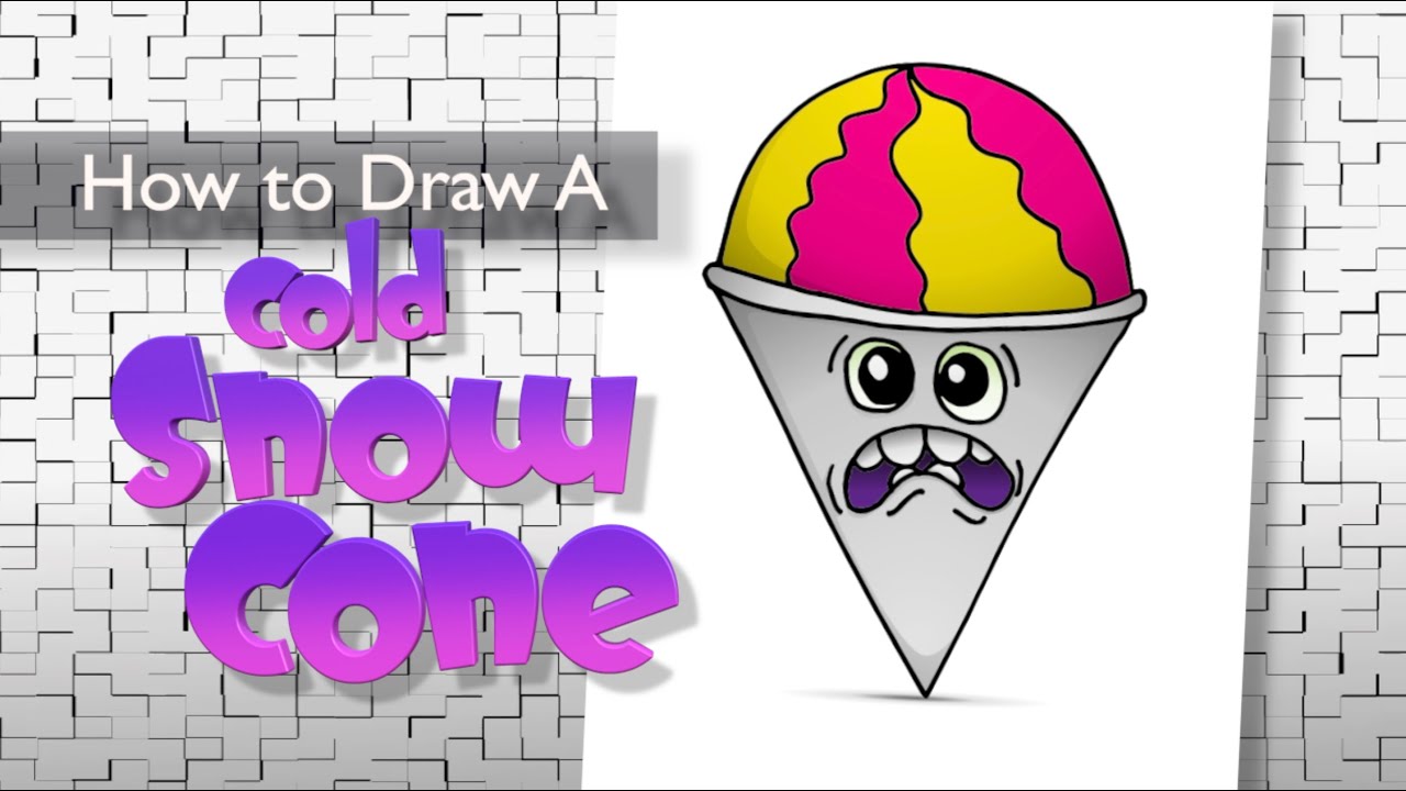 How to Draw a Cold Snow Cone🍦 Ice Cream 🍧 Easy 🍨 Step by Step 🍧 Frazier ...