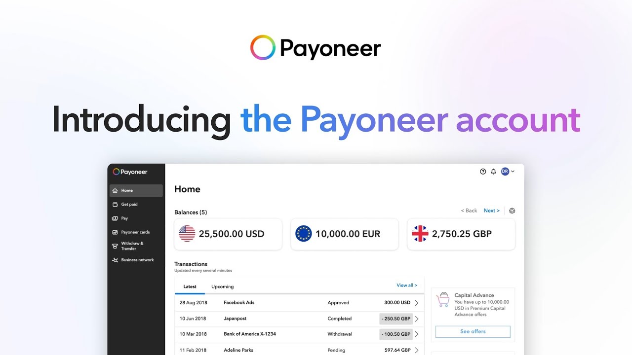 Introducing the Payoneer account - YouTube