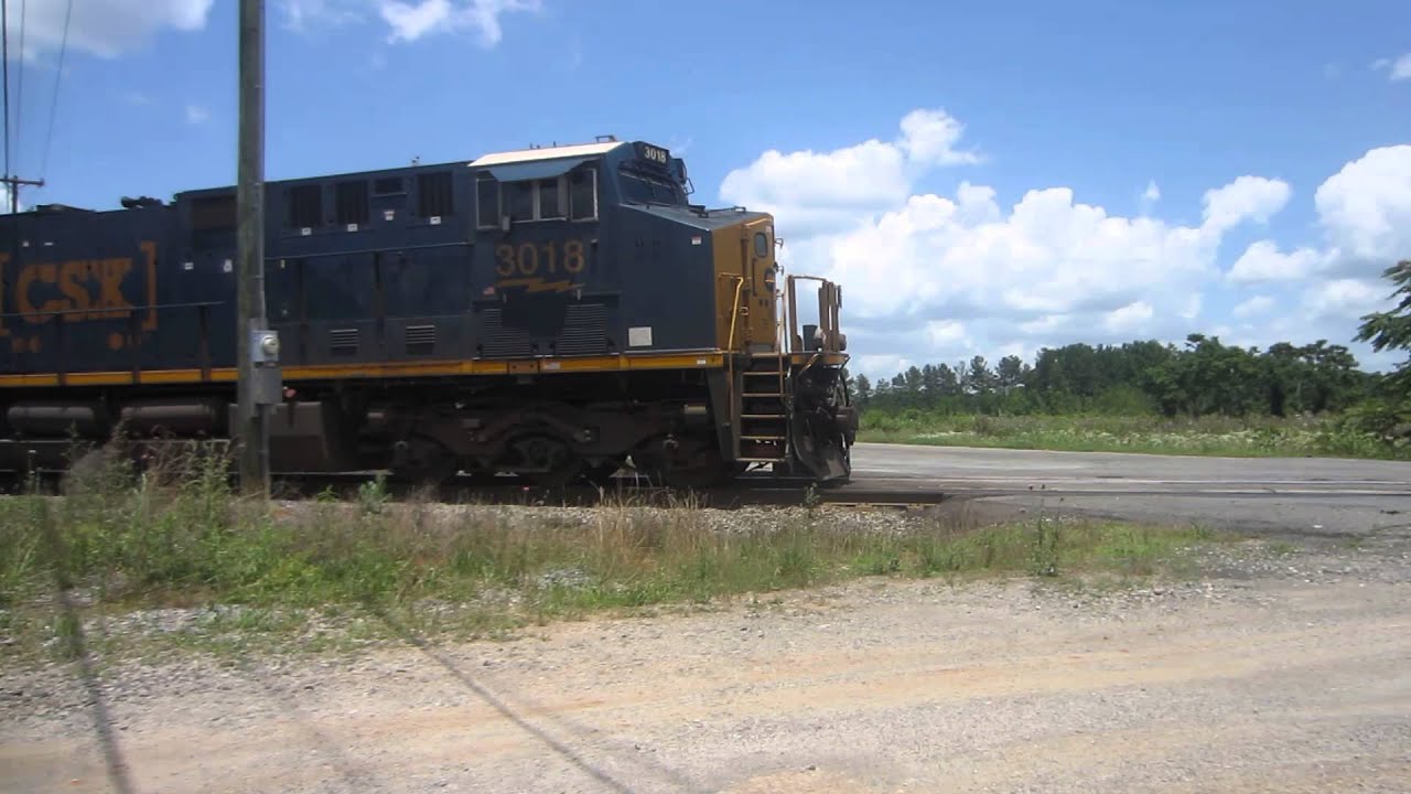 CSX Grain train with Boxcar ES44AH Leader - YouTube