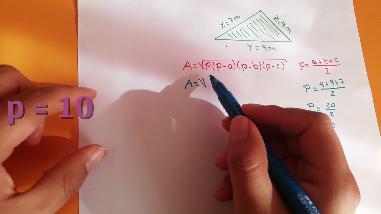 Área de un triángulo | Fórmula de Herón - YouTube