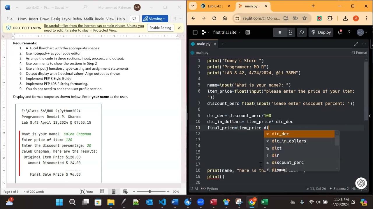 python discount calculator - YouTube
