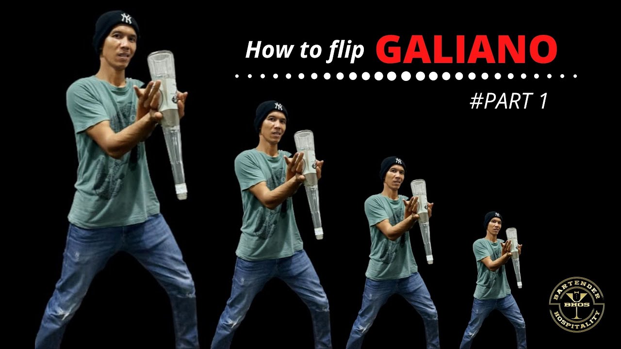 How to flip galiano (part 1) on flair bartender totorial - YouTube