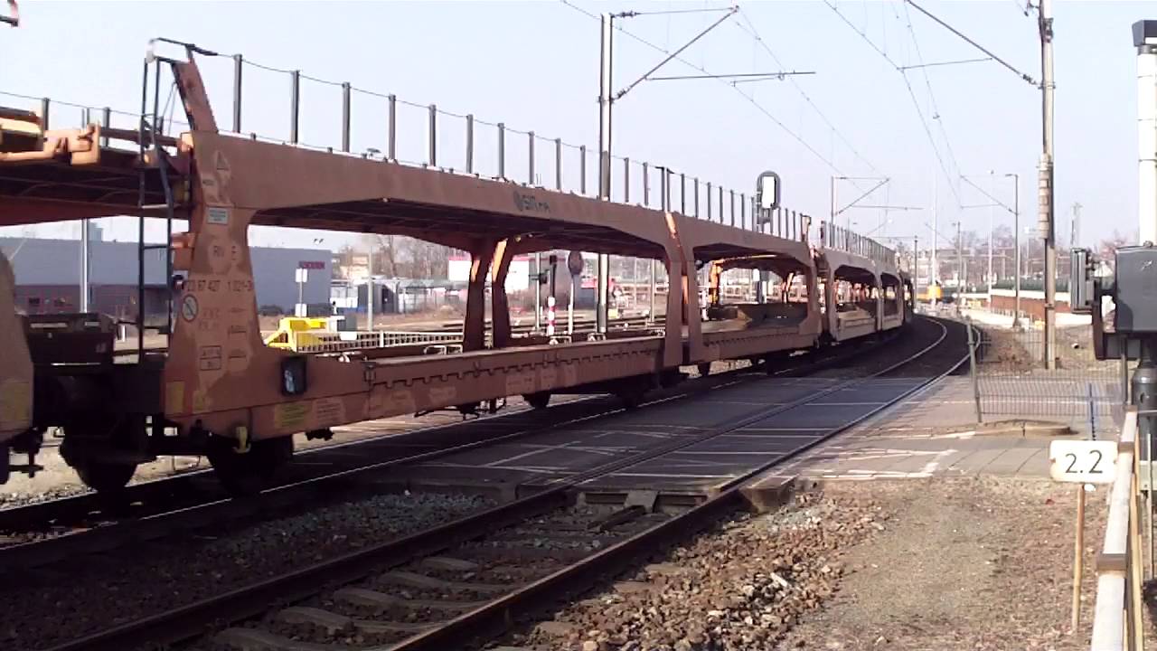 Class 145 DB Cargo with Empty Auto Train at Venlo the NL 12.3.2016 ...