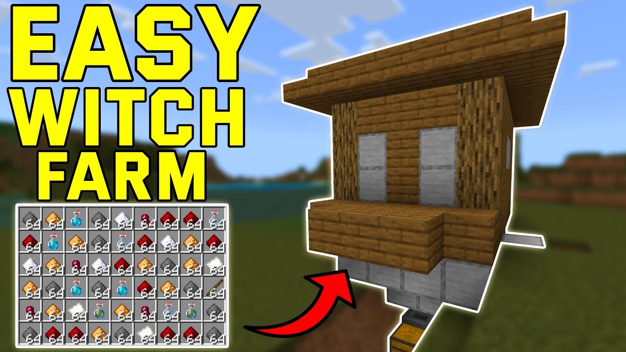 EASIEST Witch Farm Minecraft Bedrock 1.21! (Bedrock/Mcpe/Ps4/Xbox) - YouTube
