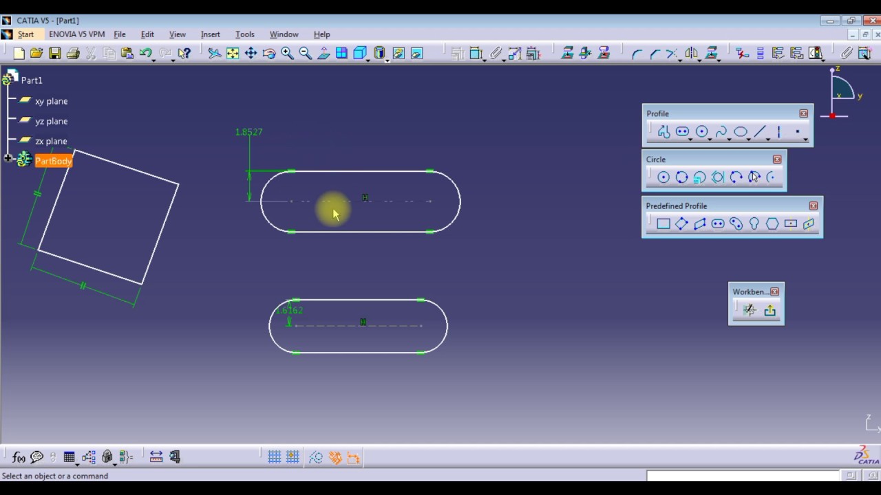 CATIA V5 Sketcher geometry part 1 - YouTube