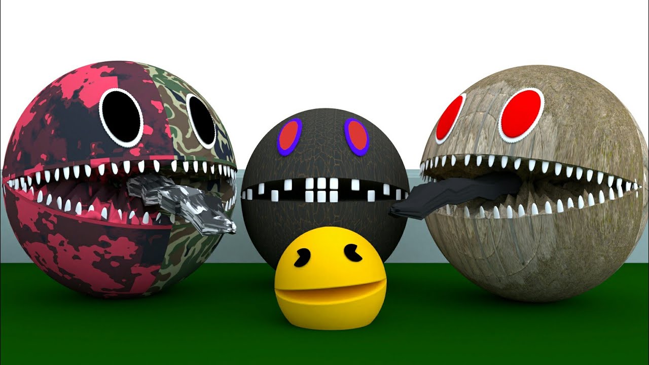 Pacman vs Monsters and Beast #pacman #pacmanghost #mspacman - YouTube