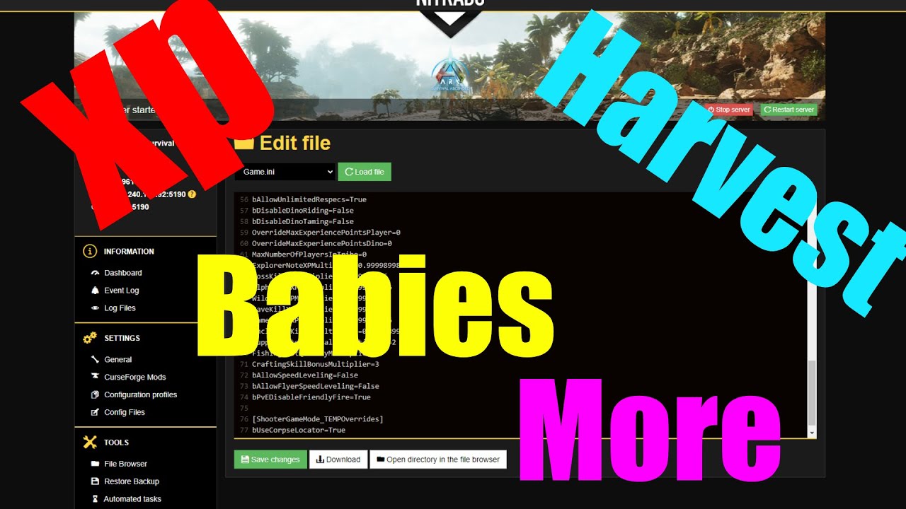 XP, Harvesting and More! Nitrado updated server guide for Ark Survival ...