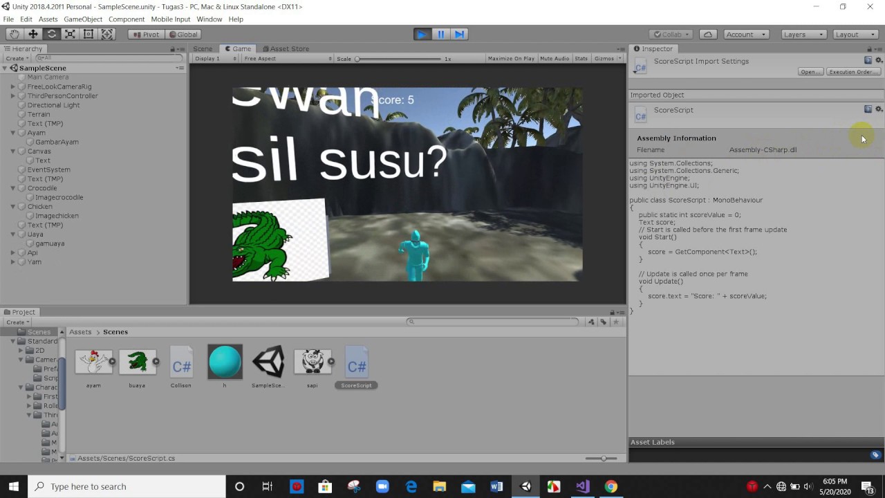 Game Sederhana Menggunakan Unity 3D - YouTube