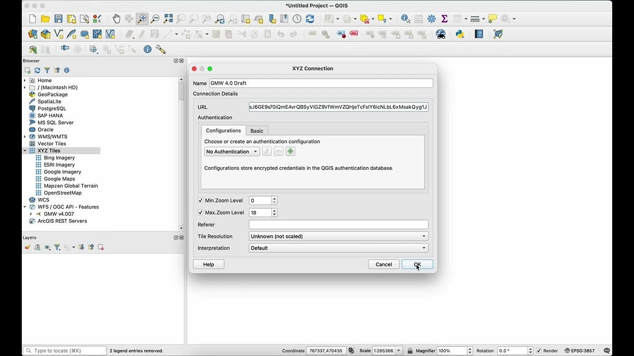 QGIS add XYZ tile layer - YouTube