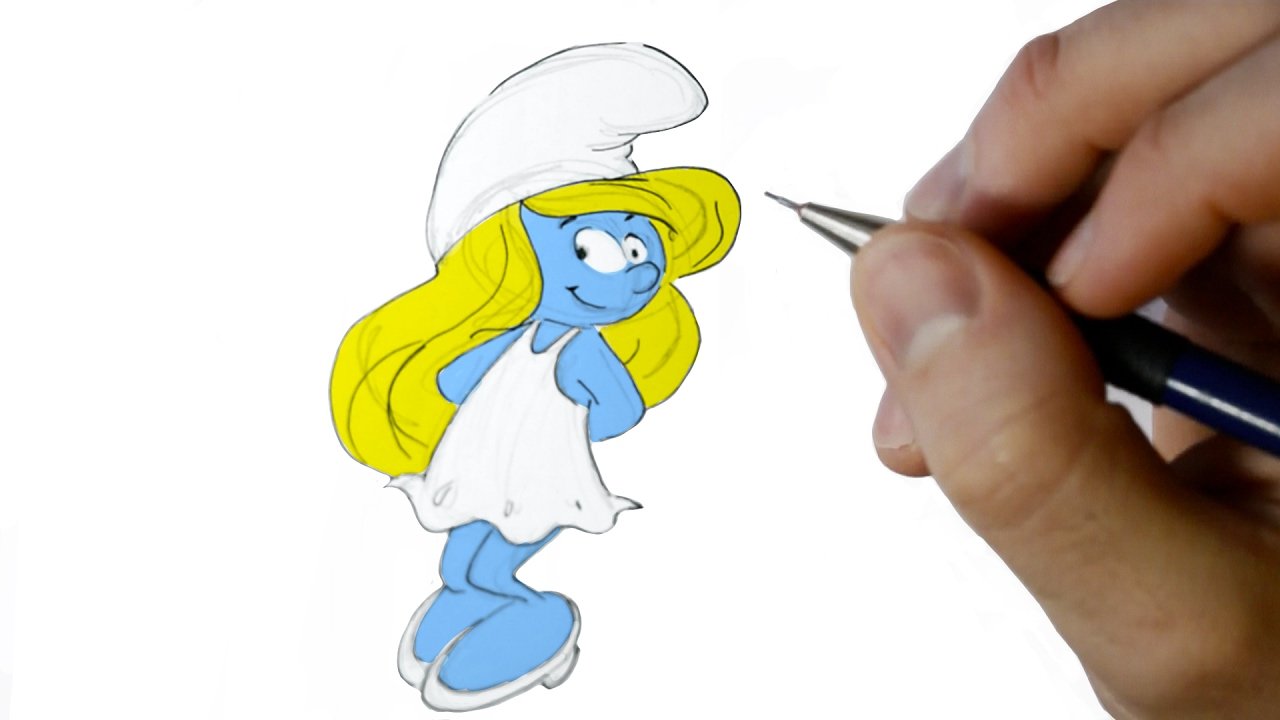 HOW TO DRAW SMURFETTE FROM GET SMURFY - YouTube