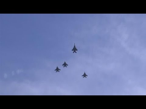 Video: Jets flyover Lt. Col. Fontenot funeral service - YouTube