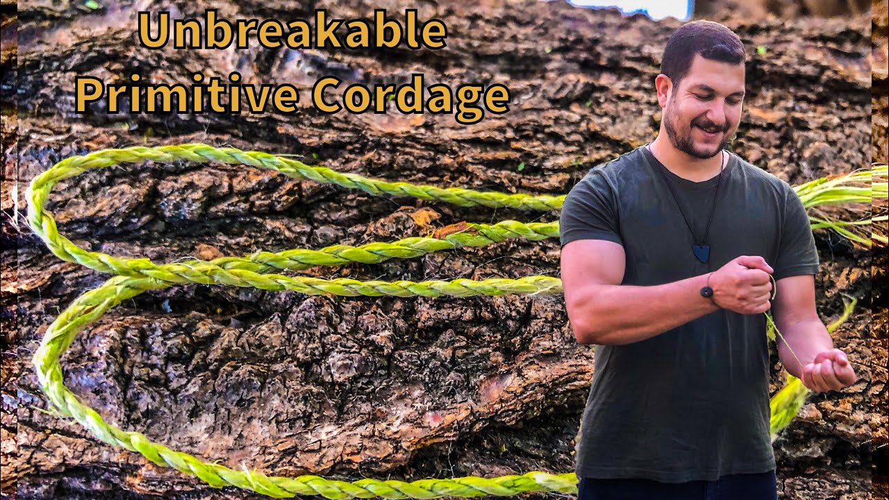 Crafting Primitive Cordage with Mulberry Bark Fiber In Minutes || صناعة ...