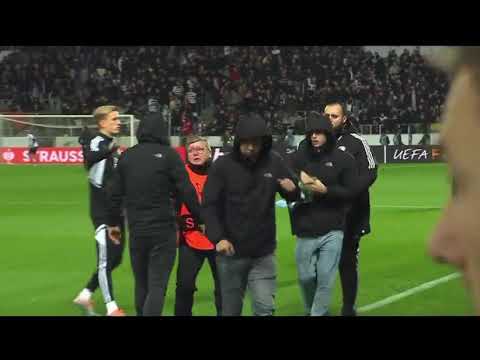 THE FIELD INVASION OF THE ULTRAS OF FEYENOORD FACING MIDTJYLLAND