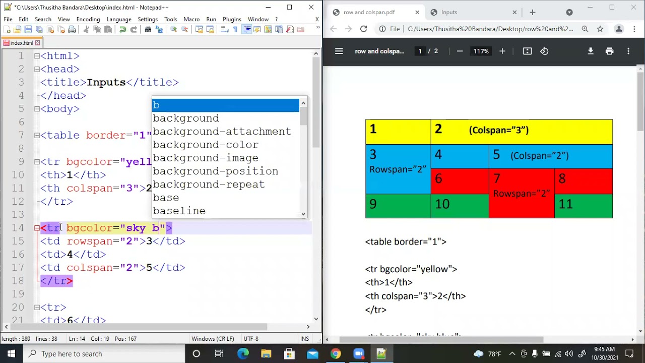 Rowspan and Colspan - YouTube