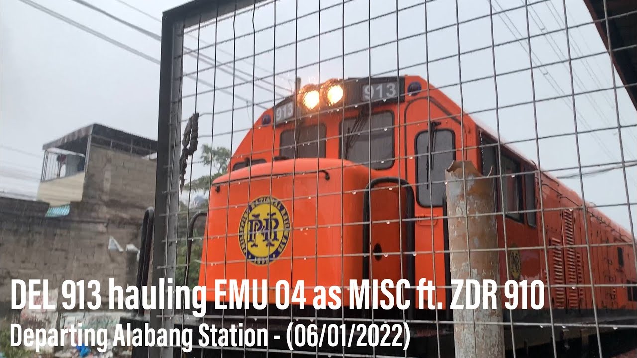 DEL 913 hauling EMU 04 as MISC Trials ft. @zdr910 - PNR Alabang Station ...