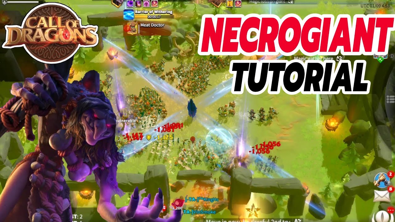 Call of dragons - necrogiant tips and tricks tutorial - YouTube