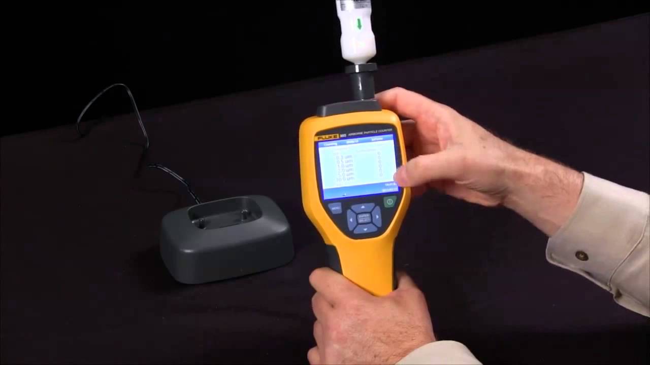 How To Use The Fluke 985 Airborne Particle Counter - YouTube