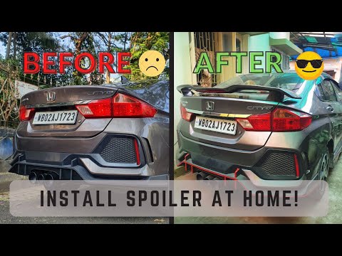 Installing Modulo Spoiler on Honda City | #hondacity #carmodification ...
