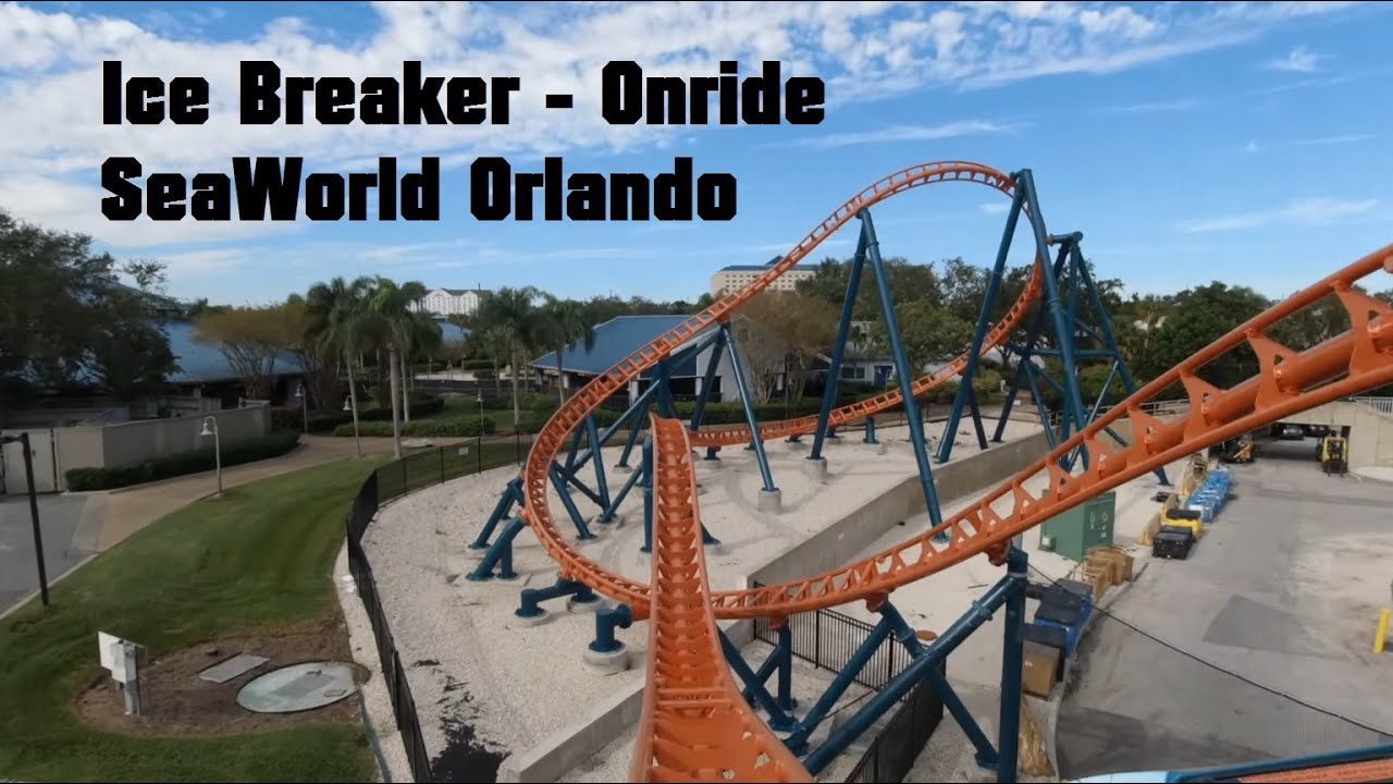 Sky Rocket Coaster - Ice Breaker - SeaWorld Orlando - Onride Video ...