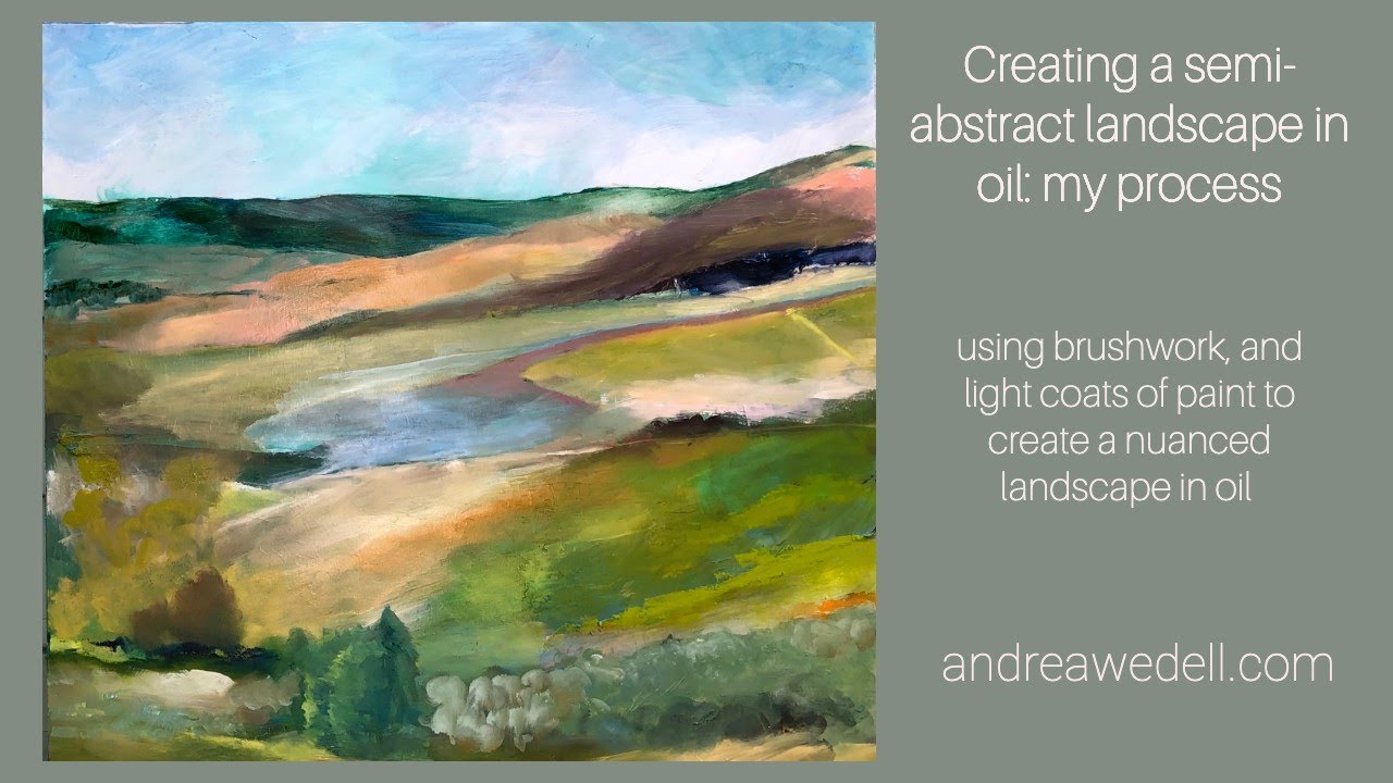 Painting a semi abstract Landscape: Full Process - YouTube