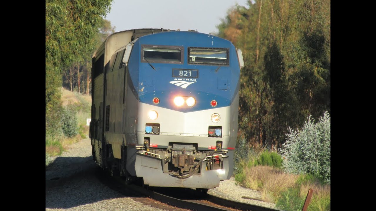 Amtrak P40DC & P42DC Engines on the Surfline - YouTube