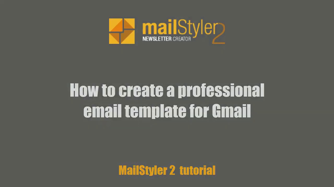 How to create a professional email template for Gmail - YouTube