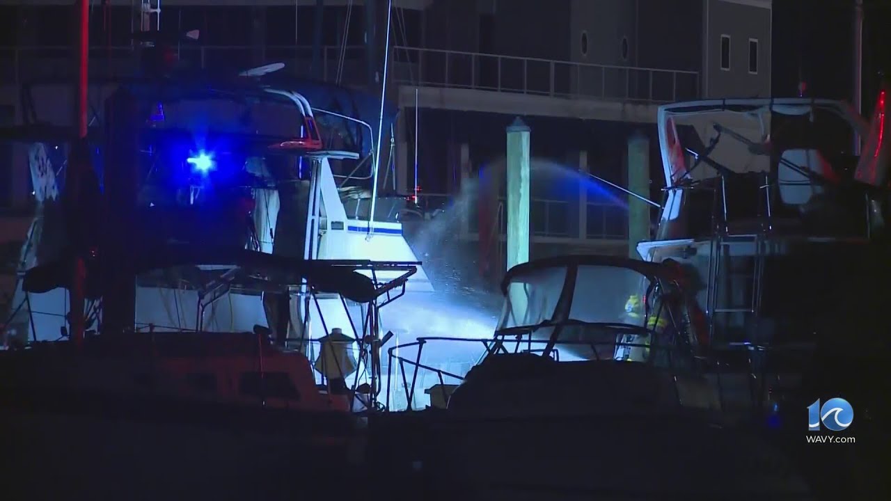 Boat 'a total loss' after fire at Norfolk marina - YouTube