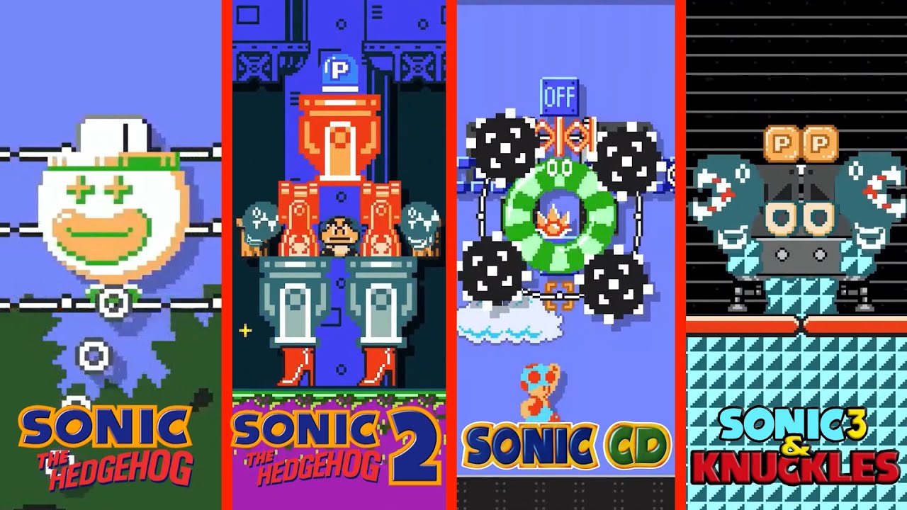Super Mario Maker 2: Sonic 1,2, CD & 3&K Boss Rush Comparisons - YouTube