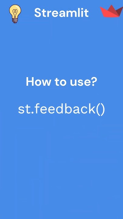 How to use streamlit feedback #python #streamlit - YouTube