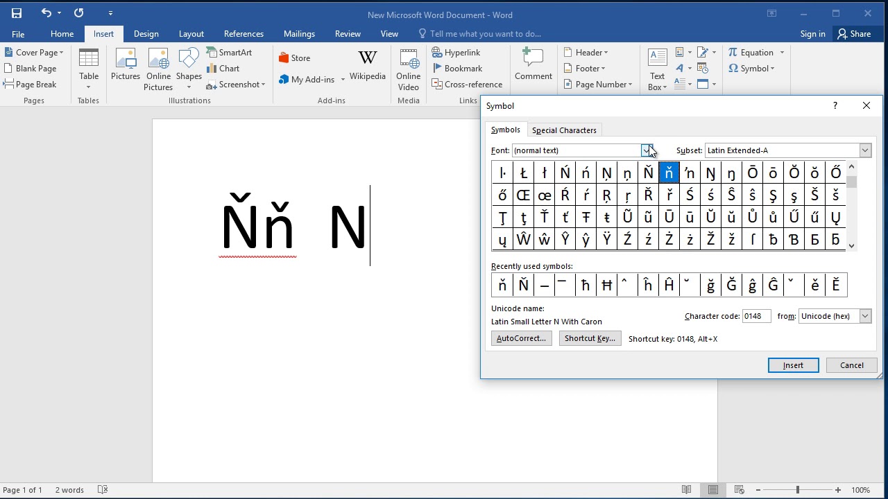 How To Type Letter N With Caron In Word YouTube how-to-type-letter-n-with-caron-in-word-youtube