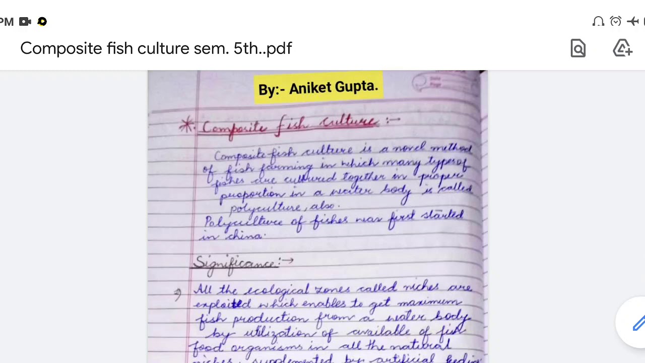 Composite Fish Culture
