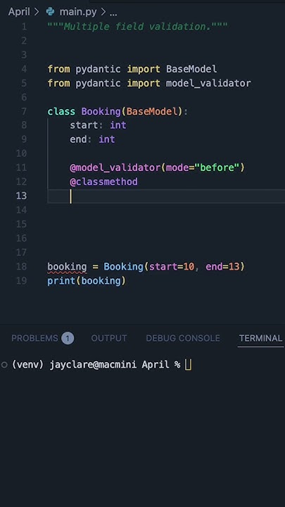 Python 3 | Powerful Model Validation in Pydantic #python3 #coding #programming - YouTube