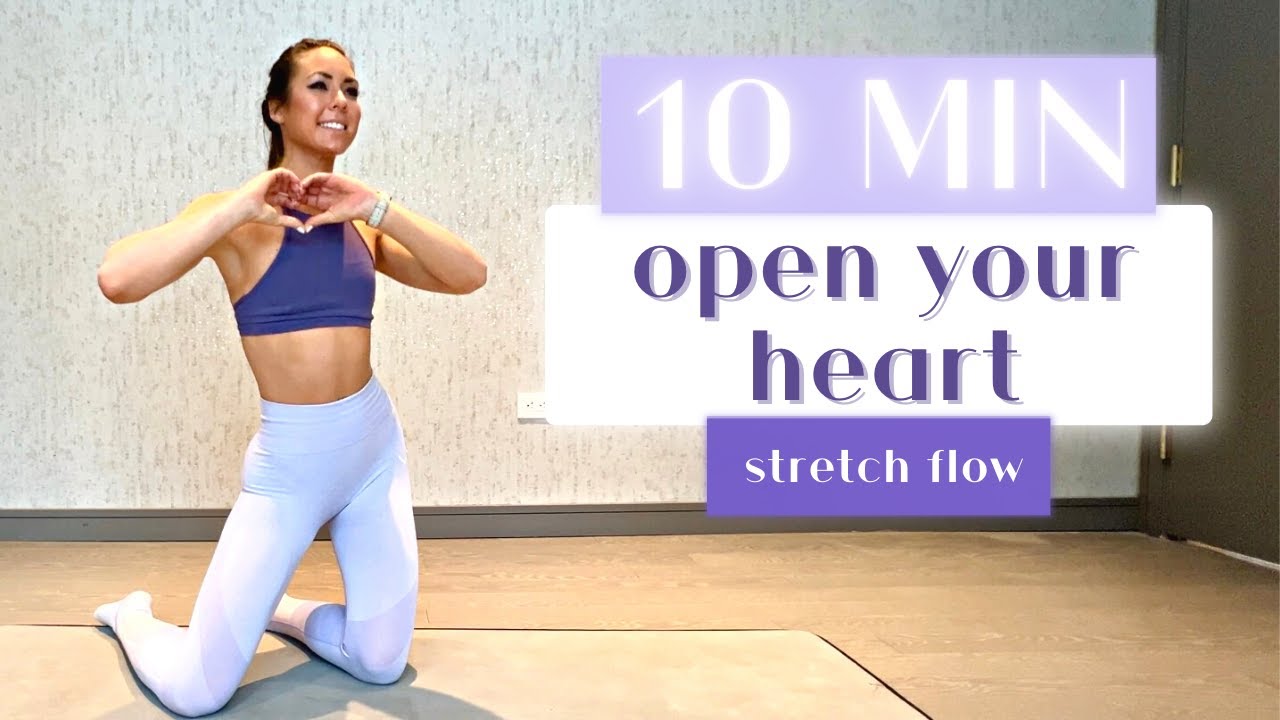 10 MIN HEART OPENER STRETCH FLOW | stretches for shoulders + chest # ...