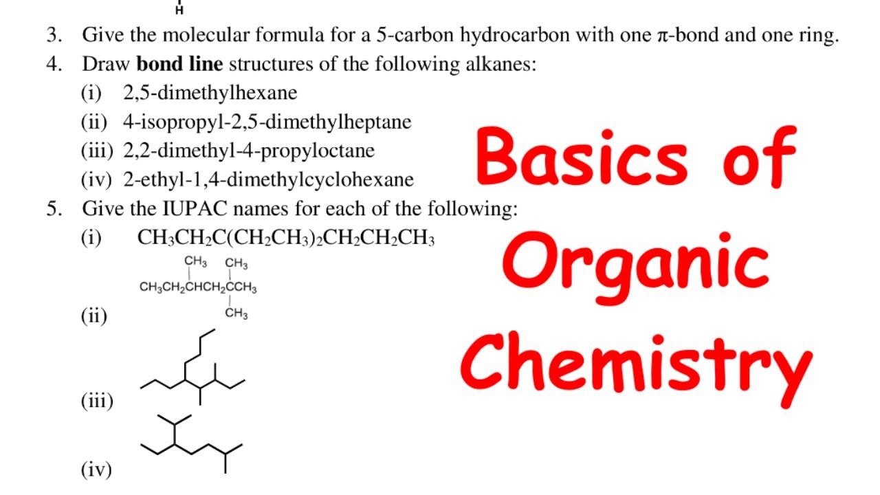 Organic Chemistry Tutorial Sheet 1 2024 - Chem 1000 Quiz Prep - YouTube