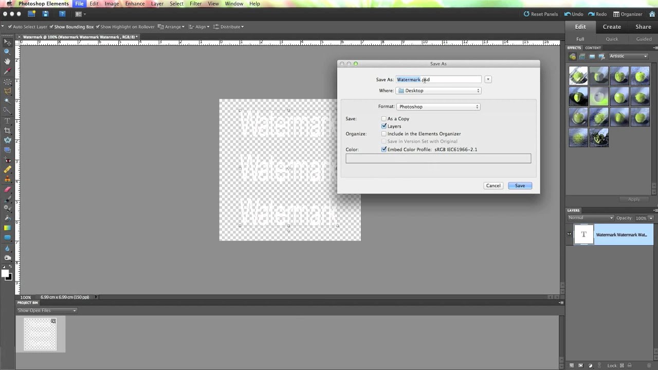 How to add a customised watermark to your images using Photoshop ...