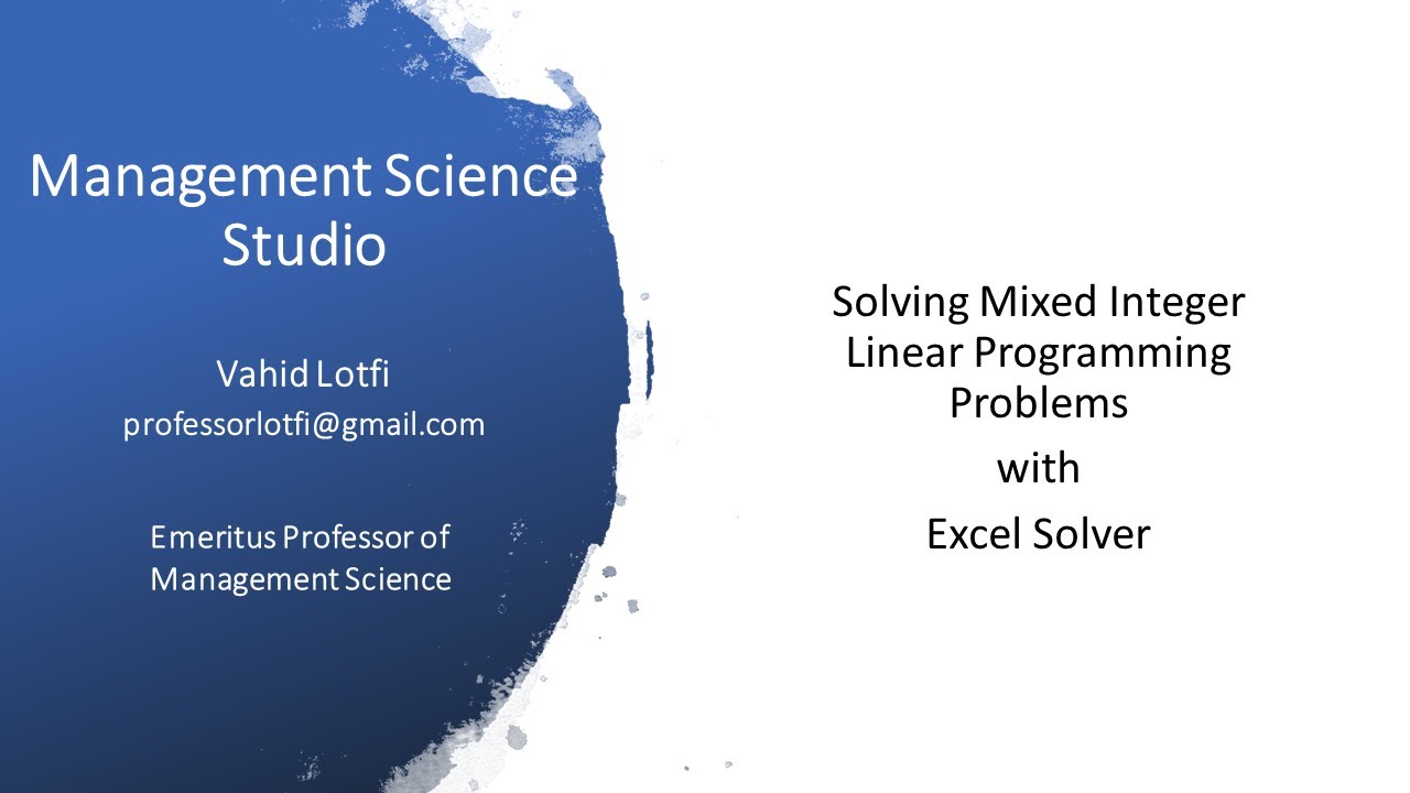 How to Solve MILP Problems Using Excel Solver - YouTube