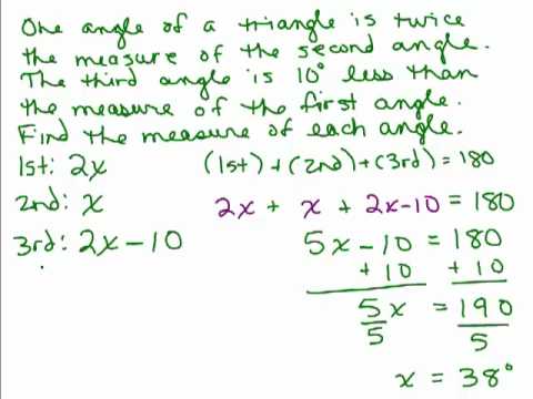 Triangle Angle Word Problem 2 - YouTube