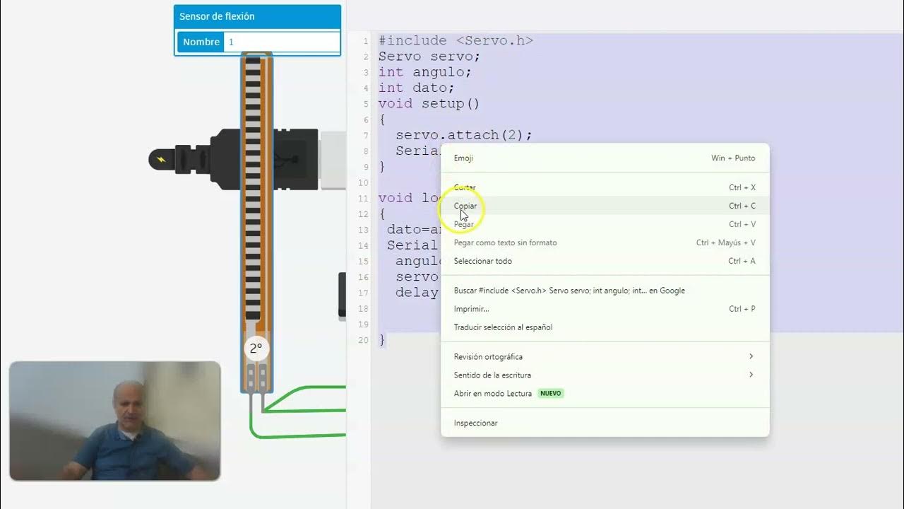 servo controlado por una resistencia flex simulado en tinkercad con arduino uno - YouTube