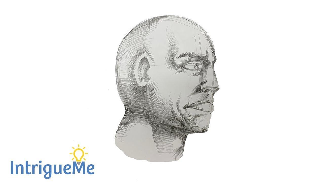 How to Draw a Face with Cross Hatching - YouTube