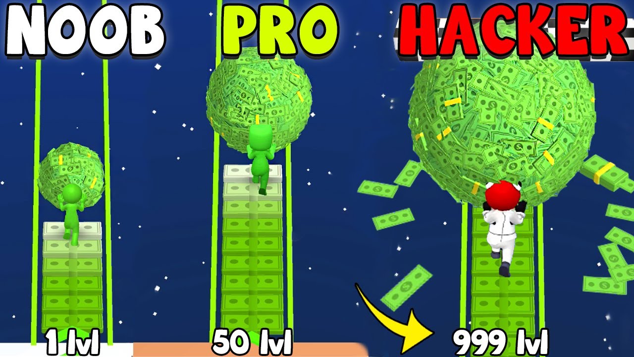 COLLECTED A BIG BALL OF MONEY! 💸 NOOB vs PRO vs HACKER in Money Roll 3D ...