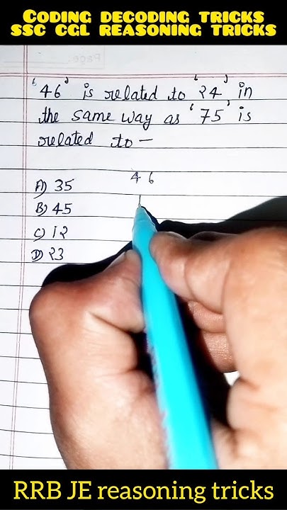 Coding decoding। coding decoding reasoning tricks। ssc cgl and RRB JE reasoning। - YouTube