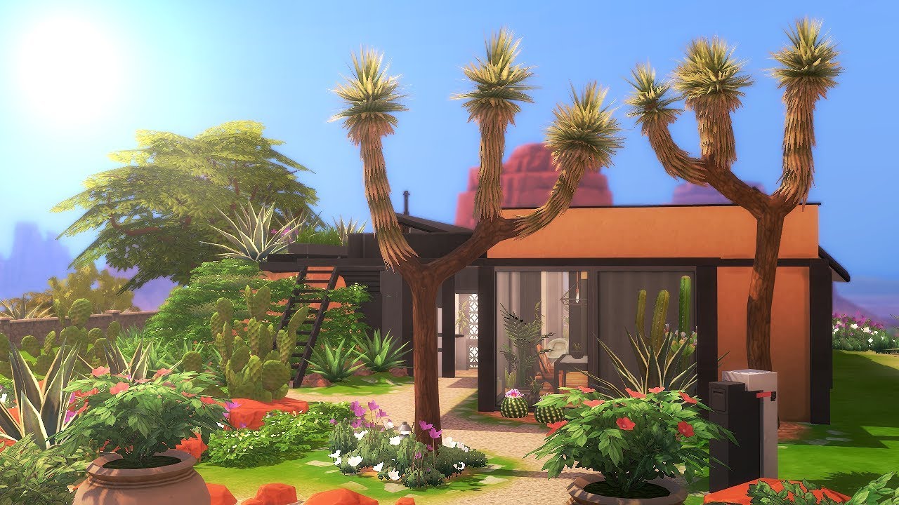 MODERN DESERT FAMILY HOME || The Sims 4: Speed Build - YouTube