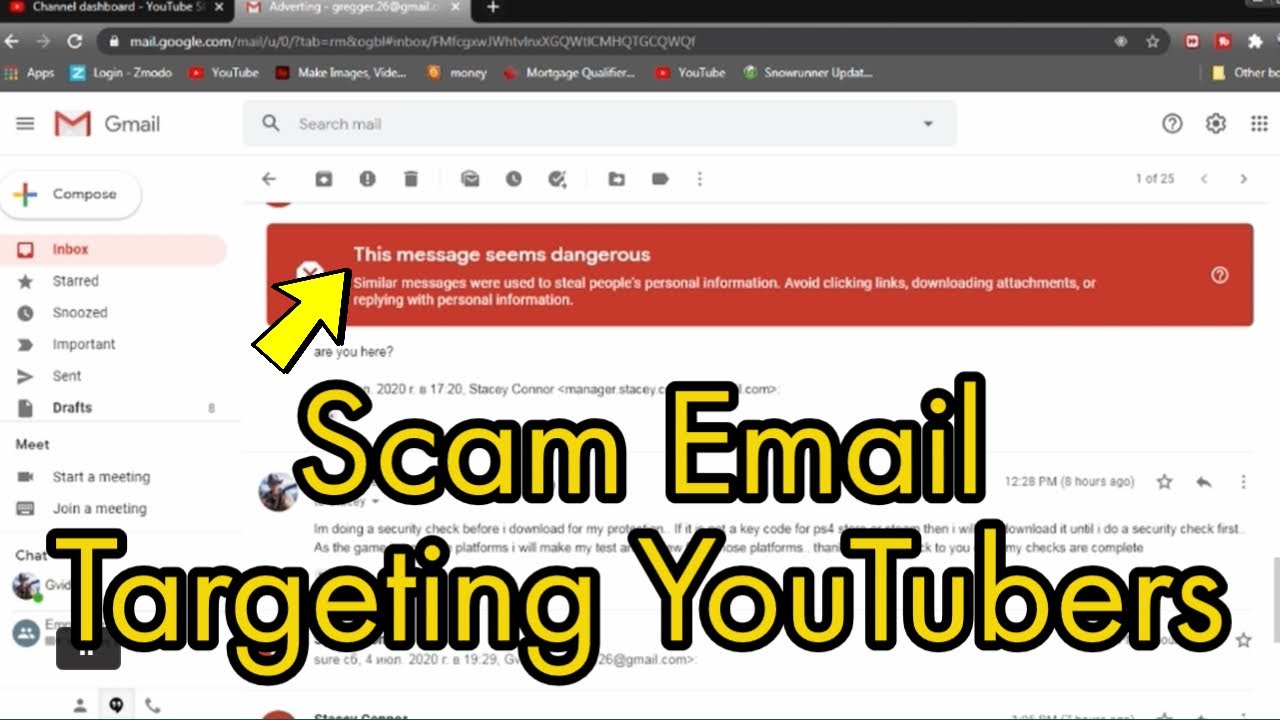 Scam Email Targeting YouTubers (Beware) - YouTube