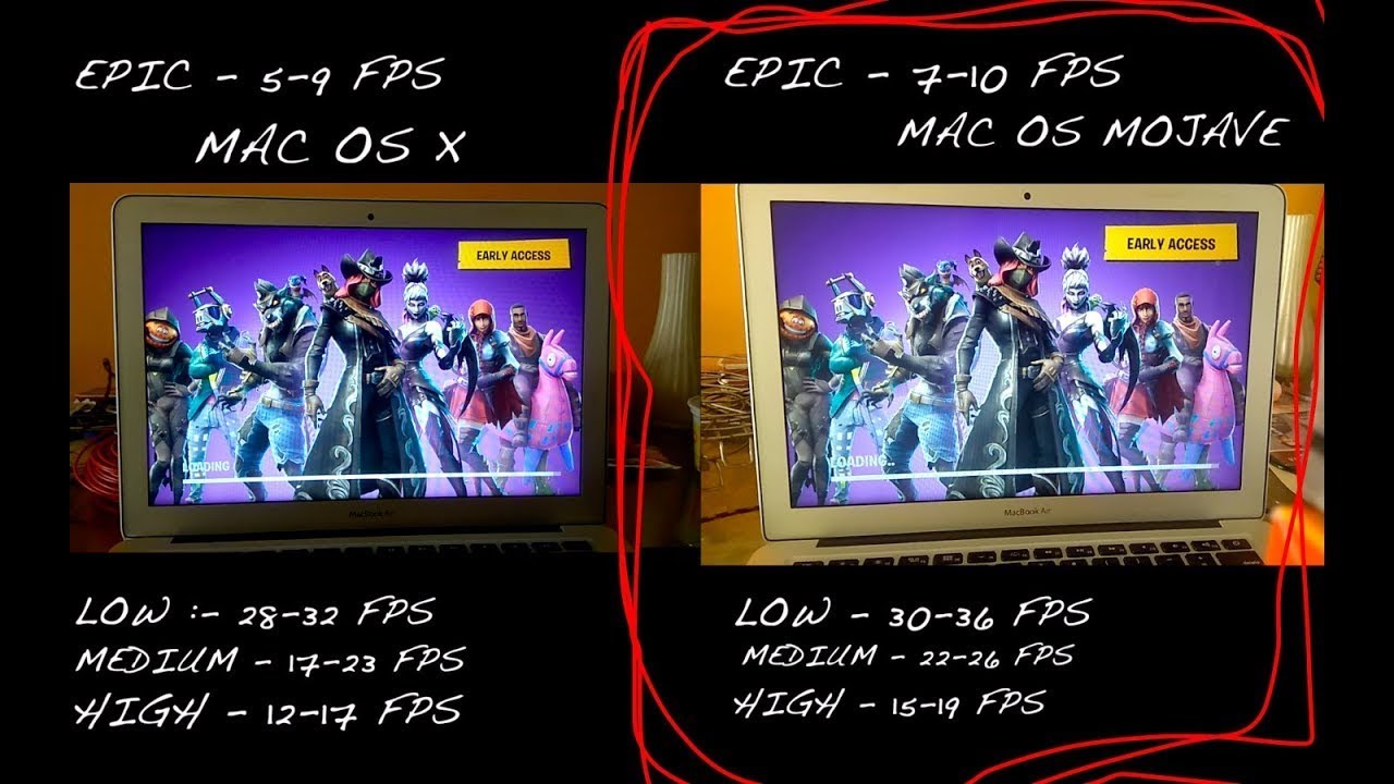 Fortnite gameplay on macbook air2017!!!! Mac os x vs Mojave FPS ...