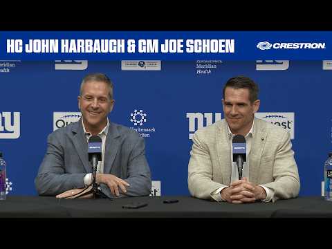 Coach John Harbaugh, GM Joe Schoen Discuss Trade Into Round 3 | New York Giants