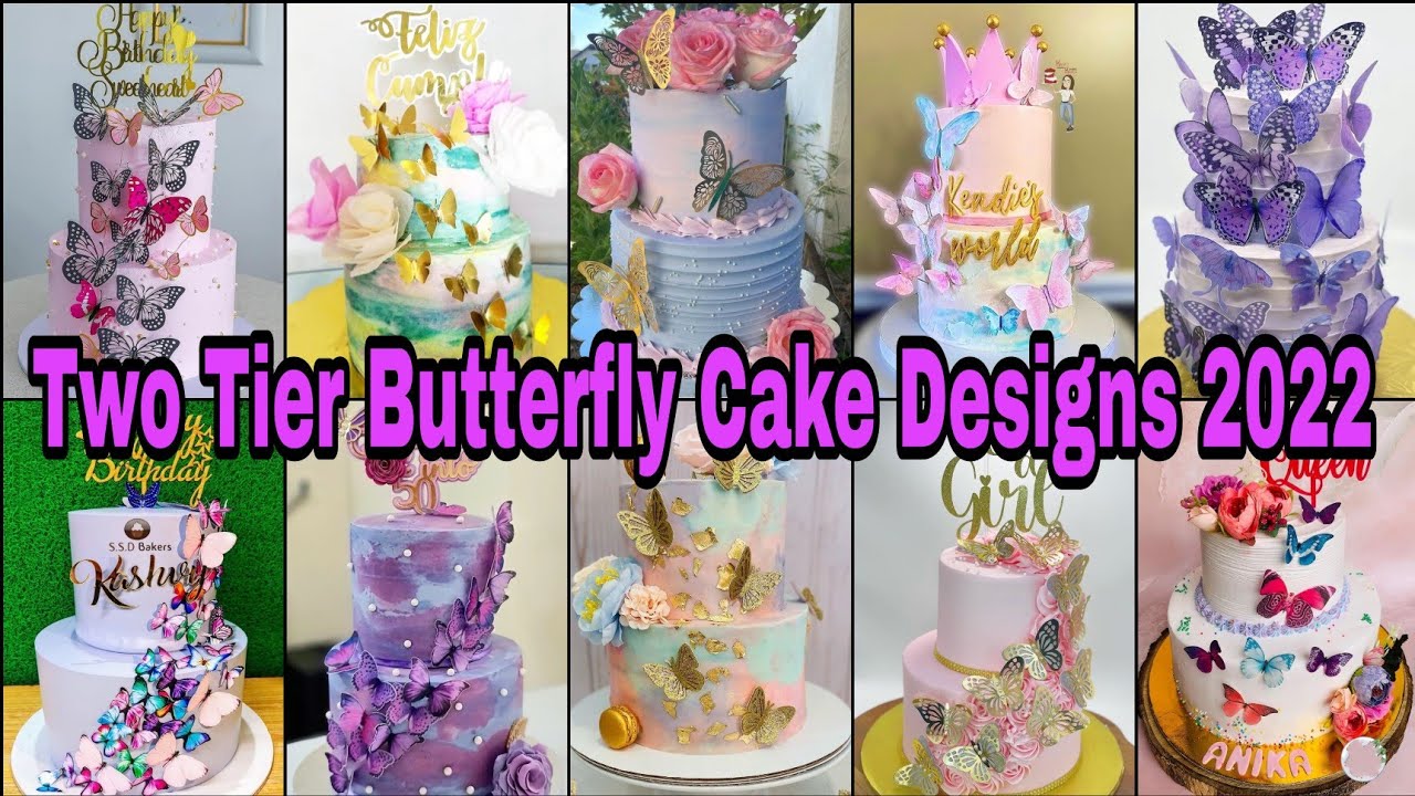 Latest Two Tier Butterfly Cake Design 2022/Anniversary Cake/2 Tier Cake ...