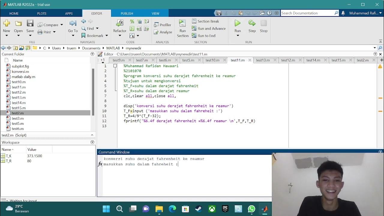 Tutorial Konversi Suhu ke Suhu Yang lain Dengan Menggunakan Matlab ...