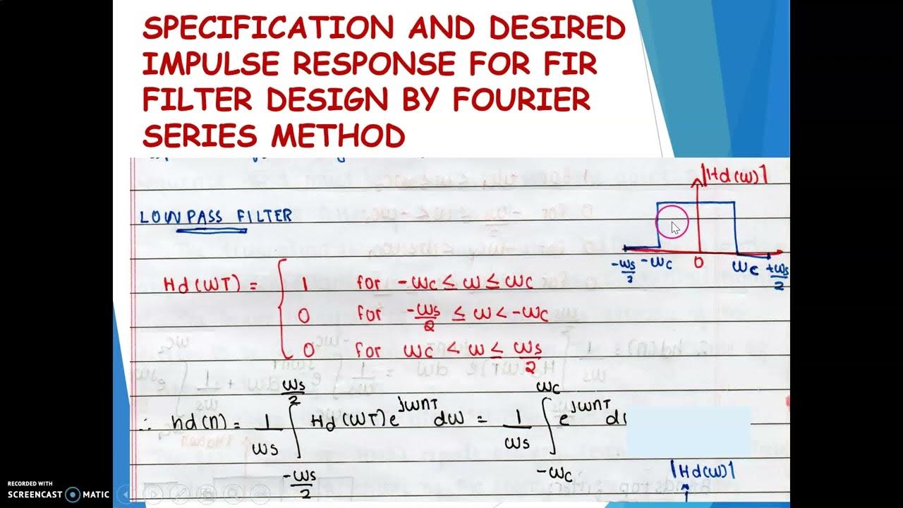 Fourier Series method of FIR filter design - YouTube
