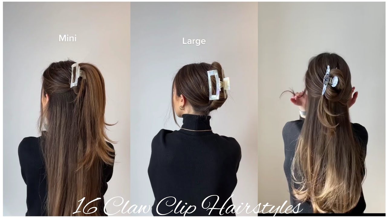 16 Ways to Style Claw Clip 2022 || 16 Claw Clip (Catcher) Hairstyles ...